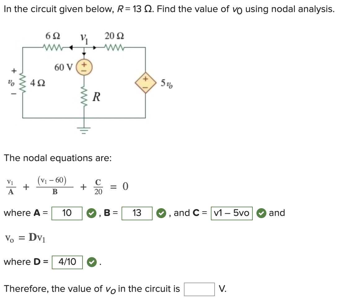 Solved In the circuit given below, R=13Ω. ﻿Find the value of | Chegg.com
