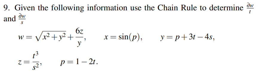 Solved 9. Given the following information use the Chain Rule | Chegg.com