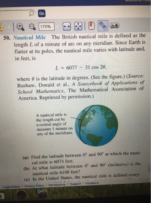 Solved Nautical Mile The British nautical mile is defined | Chegg.com