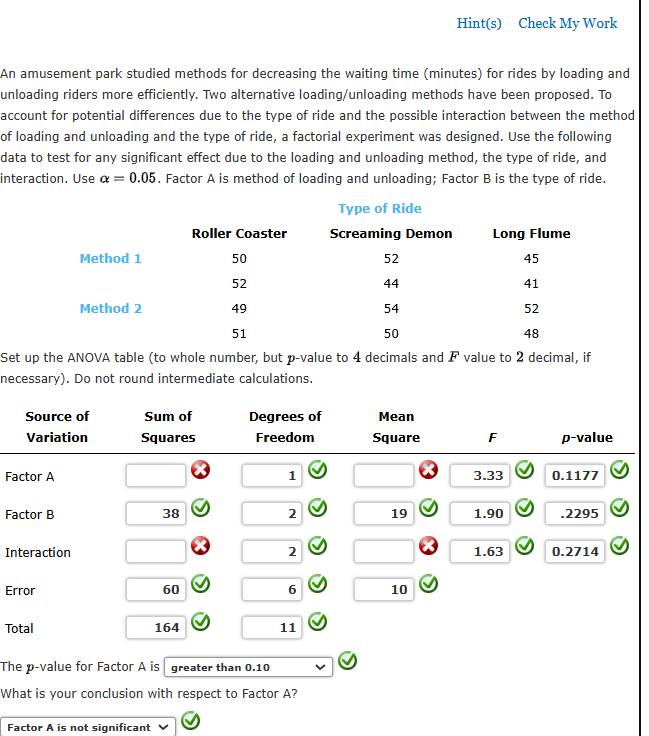Solved An amusement park studied methods for decreasing the | Chegg.com