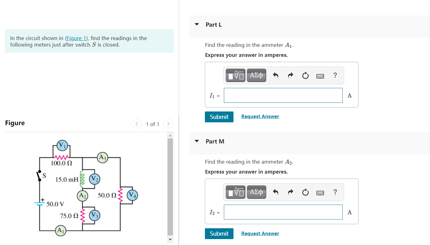Solved In the circuit shown in (Figure 1), find the readings | Chegg.com