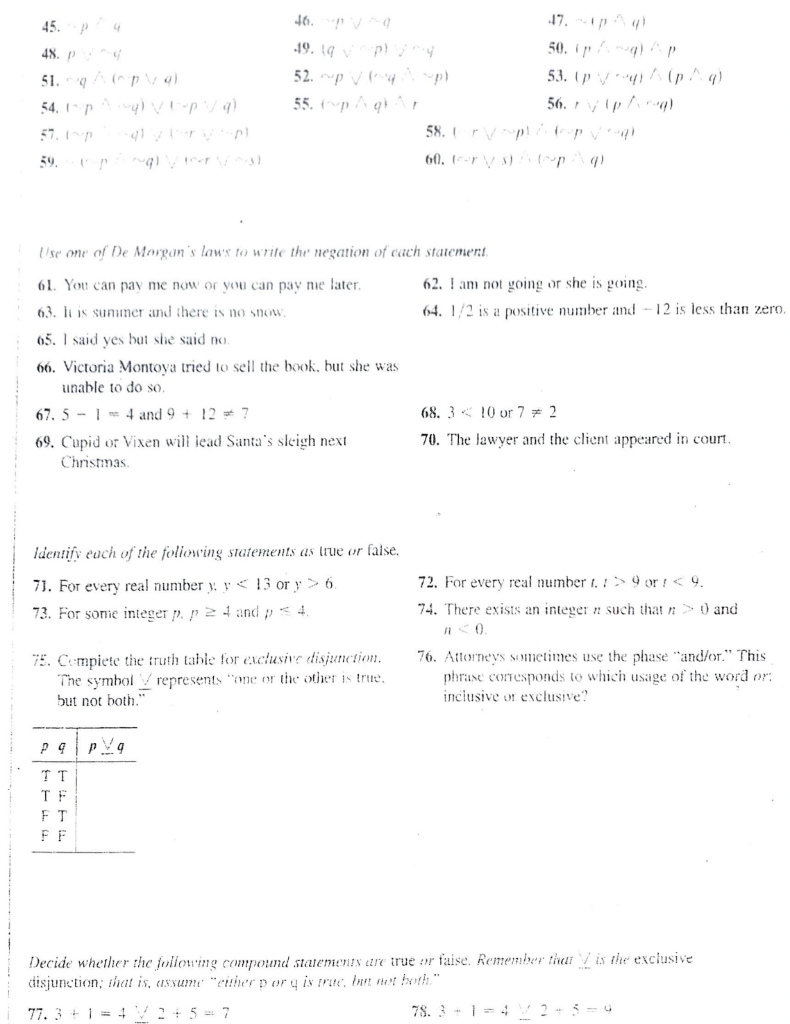 Solved 4. If pq is false, and p is false, then q must be Use | Chegg.com
