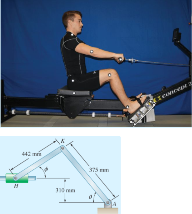Solved The right leg of an athlete on a rowing machine can | Chegg.com