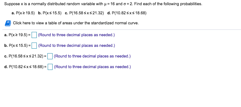 Solved Suppose x is a normally distributed random variable | Chegg.com