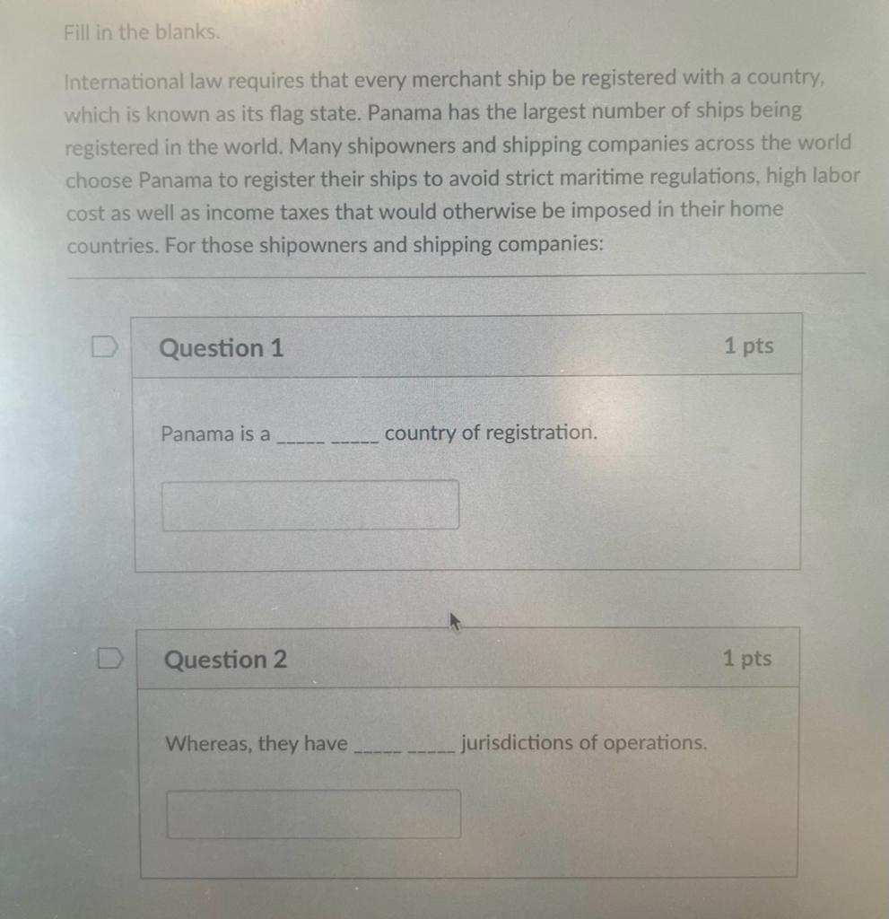 Solved Fill in the blanks. International law requires that | Chegg.com
