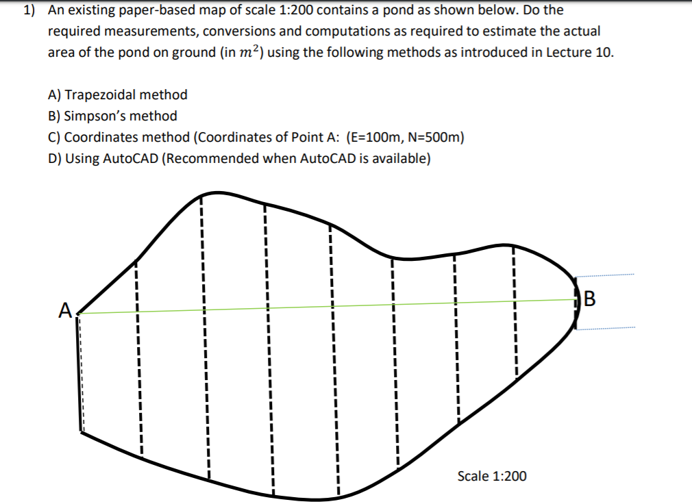 Note 1: Consider 9 offsets, equally spaced along AB | Chegg.com