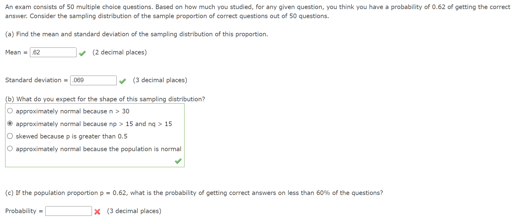 Solved An exam consists of 50 multiple choice questions. | Chegg.com