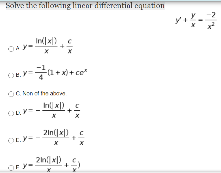 Solved Solve the following linear differential equation 2 y | Chegg.com