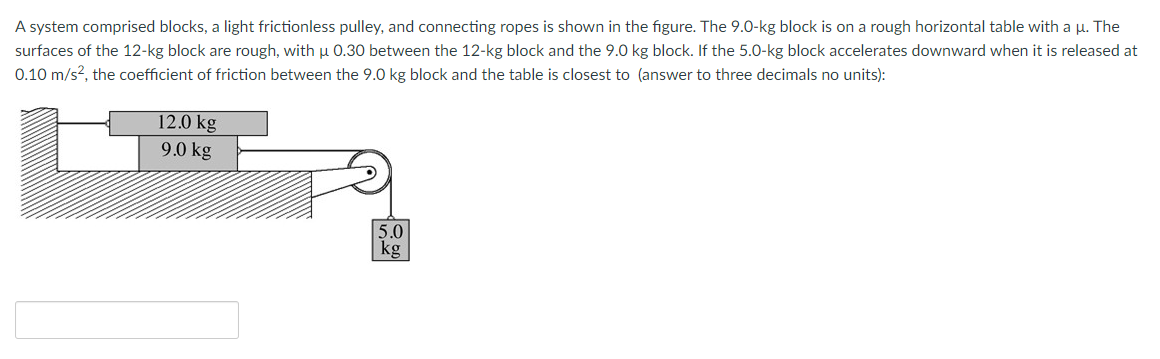 Solved A system comprised blocks, a light frictionless | Chegg.com