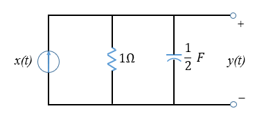 Solved The following circuit inputs a current source x(t) | Chegg.com
