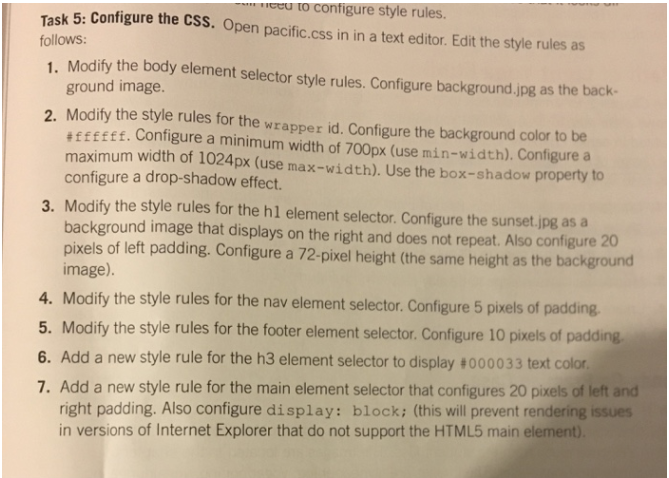 Solved Ceu To Configure Style Rules Task 5 Configure The
