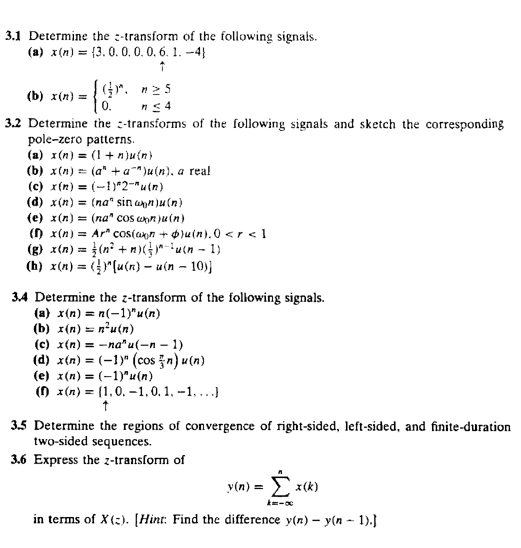 Solved 3.1 Determine the i-transform of the following | Chegg.com