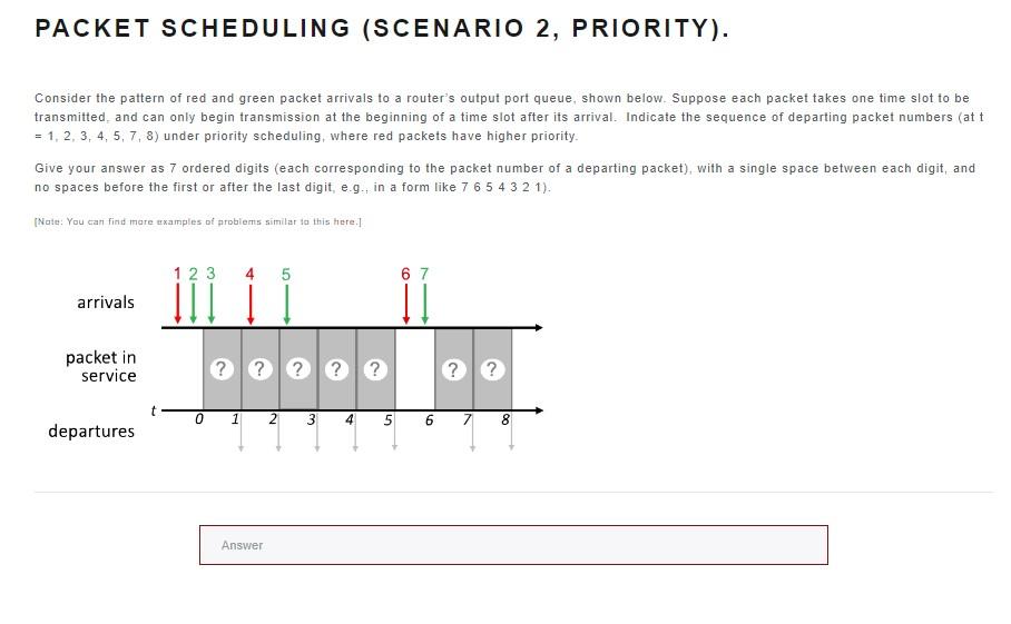 Solved PACKET SCHEDULING (SCENARIO 2, PRIORITY). Consider | Chegg.com
