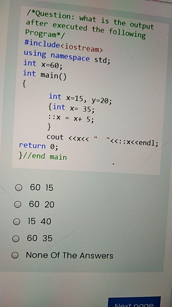 Solved /*Question: what is the output after executed the | Chegg.com