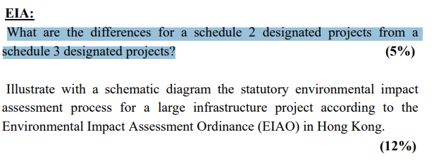 Solved EIA: What are the differences for a schedule 2 | Chegg.com