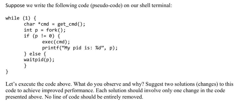 Solved Suppose we write the following code (pseudo-code) on | Chegg.com