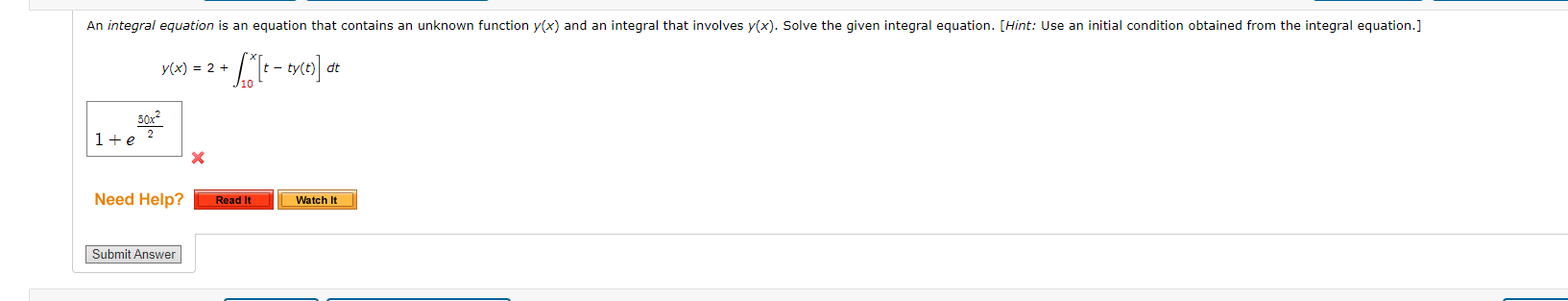 Solved An integral equation is an equation that contains an | Chegg.com