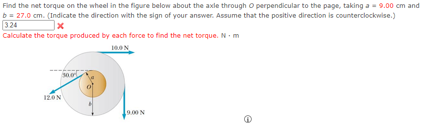 Solved Find the net torque on the wheel in the figure below | Chegg.com