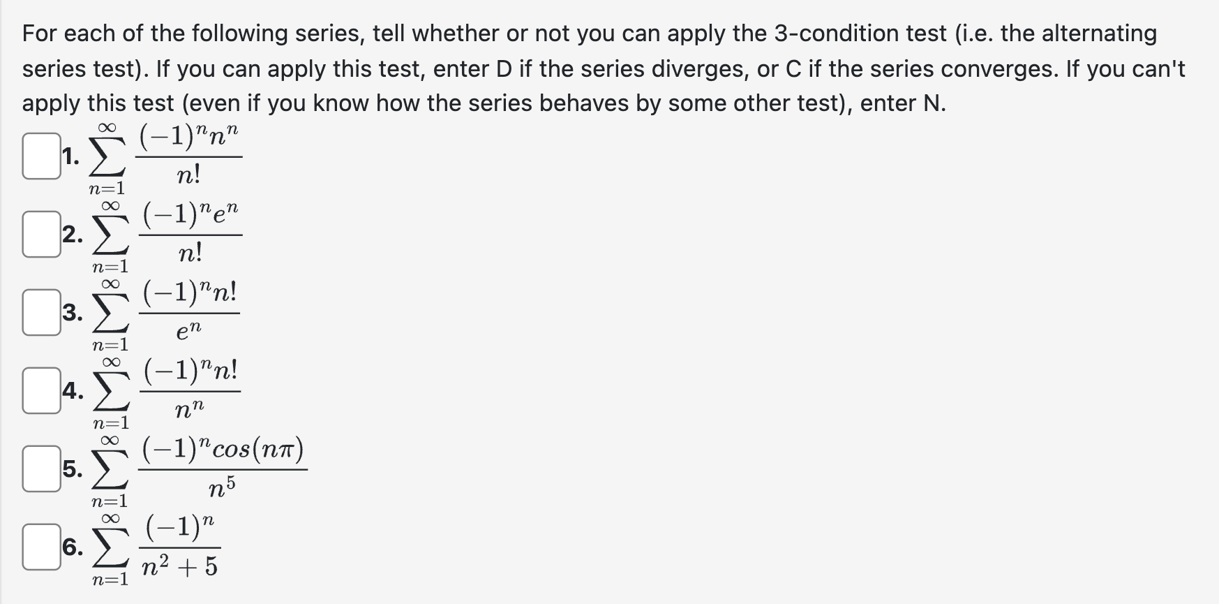 Solved For each of the following series, tell whether or not | Chegg.com