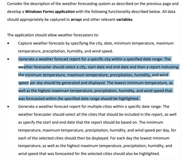 Consider the description of the weather forecasting | Chegg.com