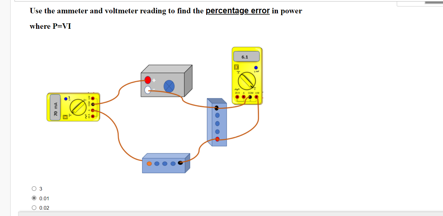 Solved Use the ammeter and voltmeter reading to find the | Chegg.com