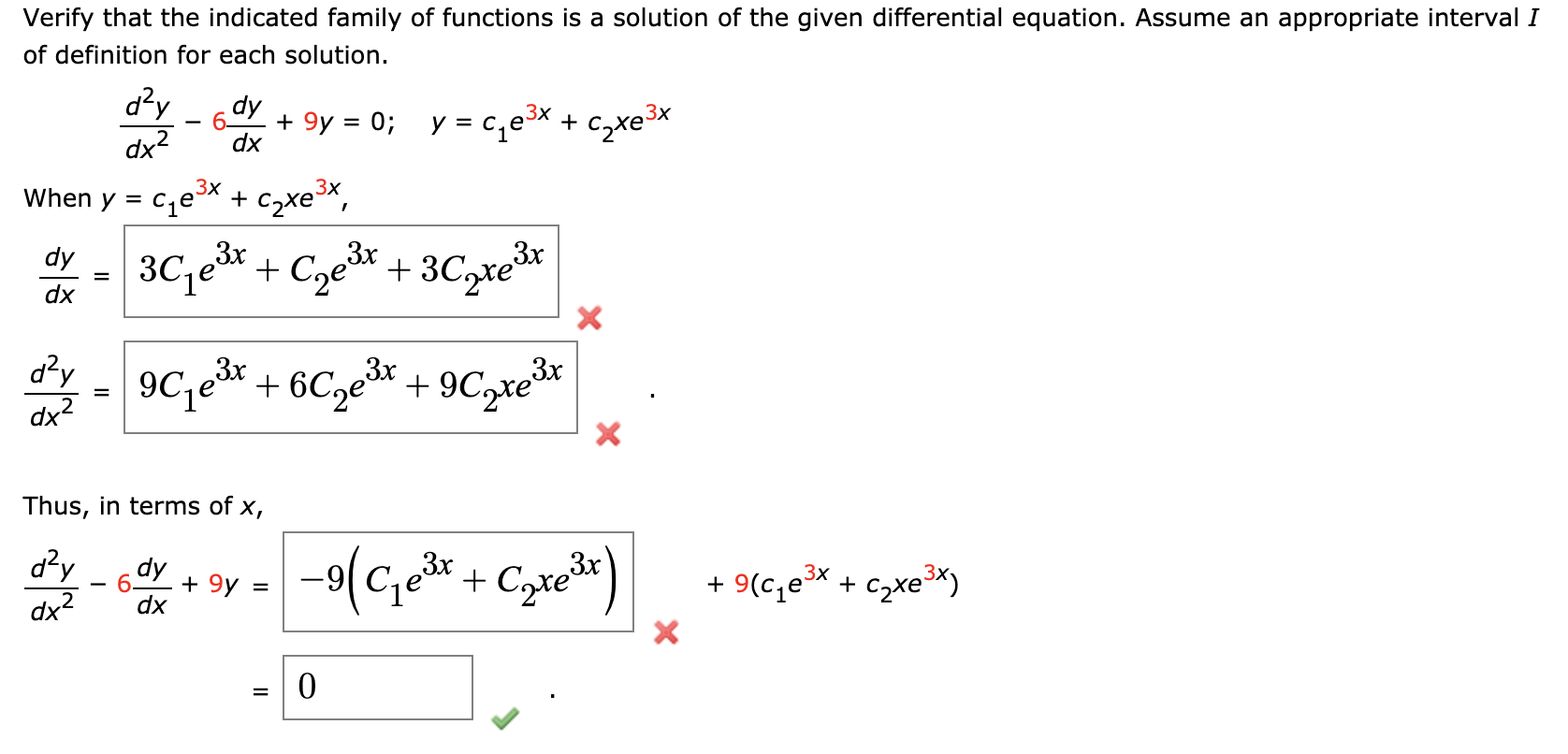 Solved Verify that the indicated family of functions is a | Chegg.com
