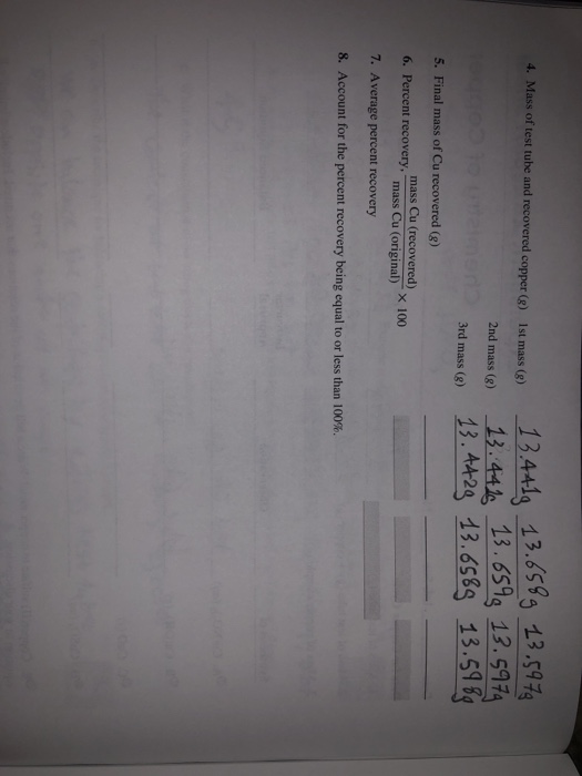 Solved Experiment 28 Report Sheet Chemistry of Copper Lab | Chegg.com
