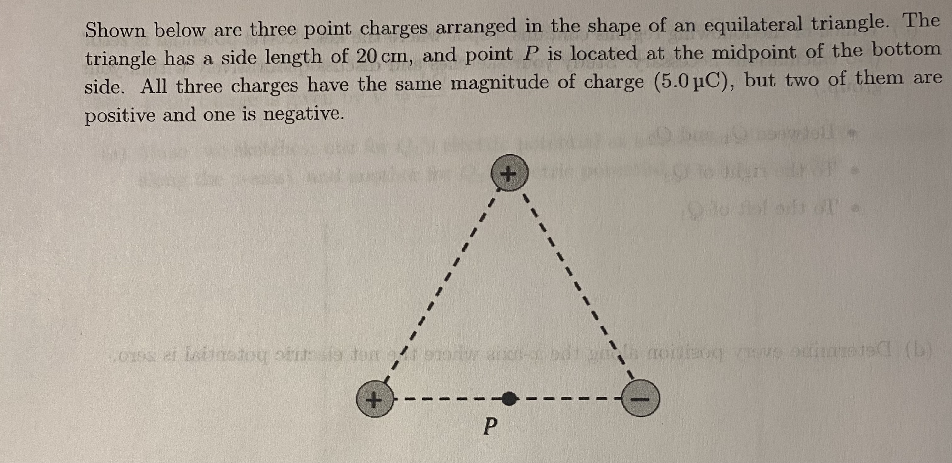 Solved shown below are three point charge arranged in the | Chegg.com