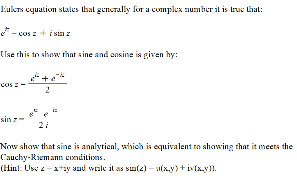 Solved Eulers equation states that generally for a complex | Chegg.com