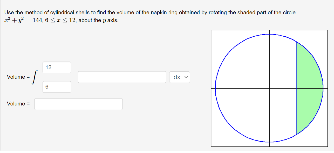 Solved Use the method of cylindrical shells to find the | Chegg.com