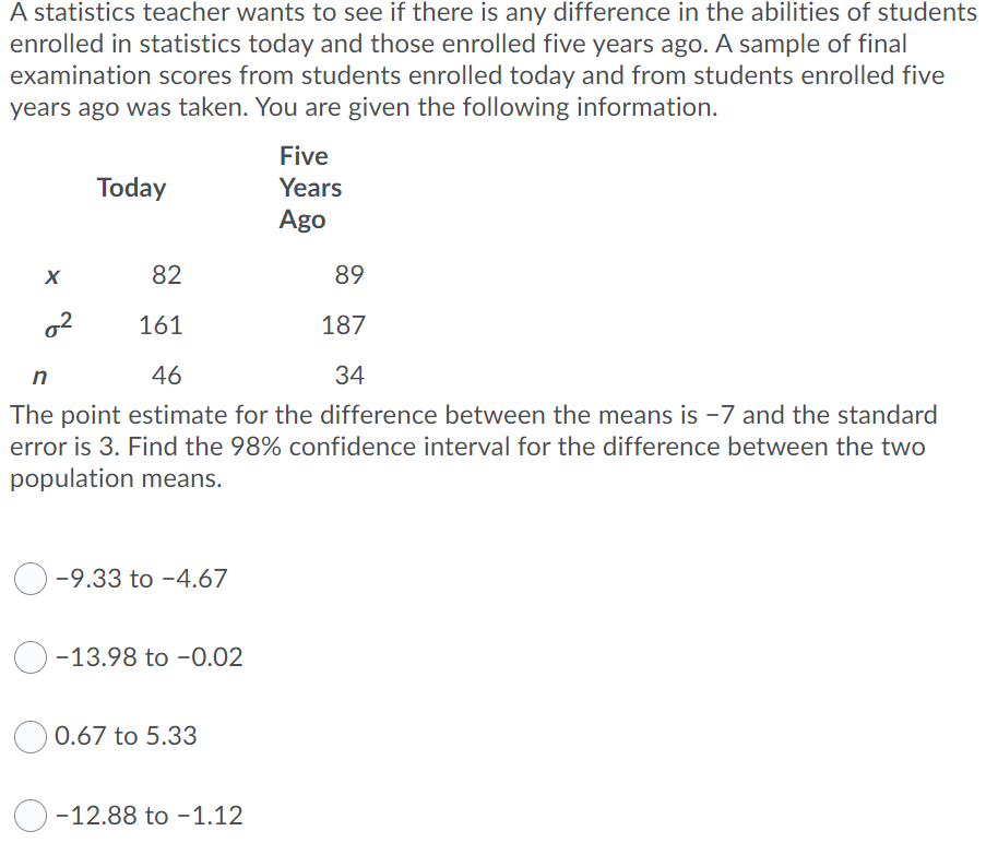Solved A statistics teacher wants to see if there is any | Chegg.com