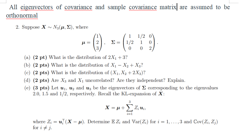 Solved All Eigenvectors Of Covariance And Sample Covariance
