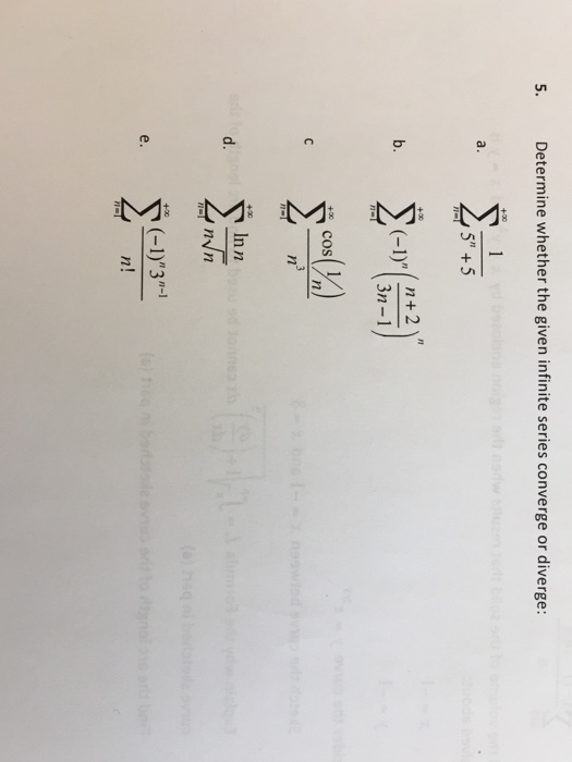 Solved Determine whether the given infinite series converge | Chegg.com