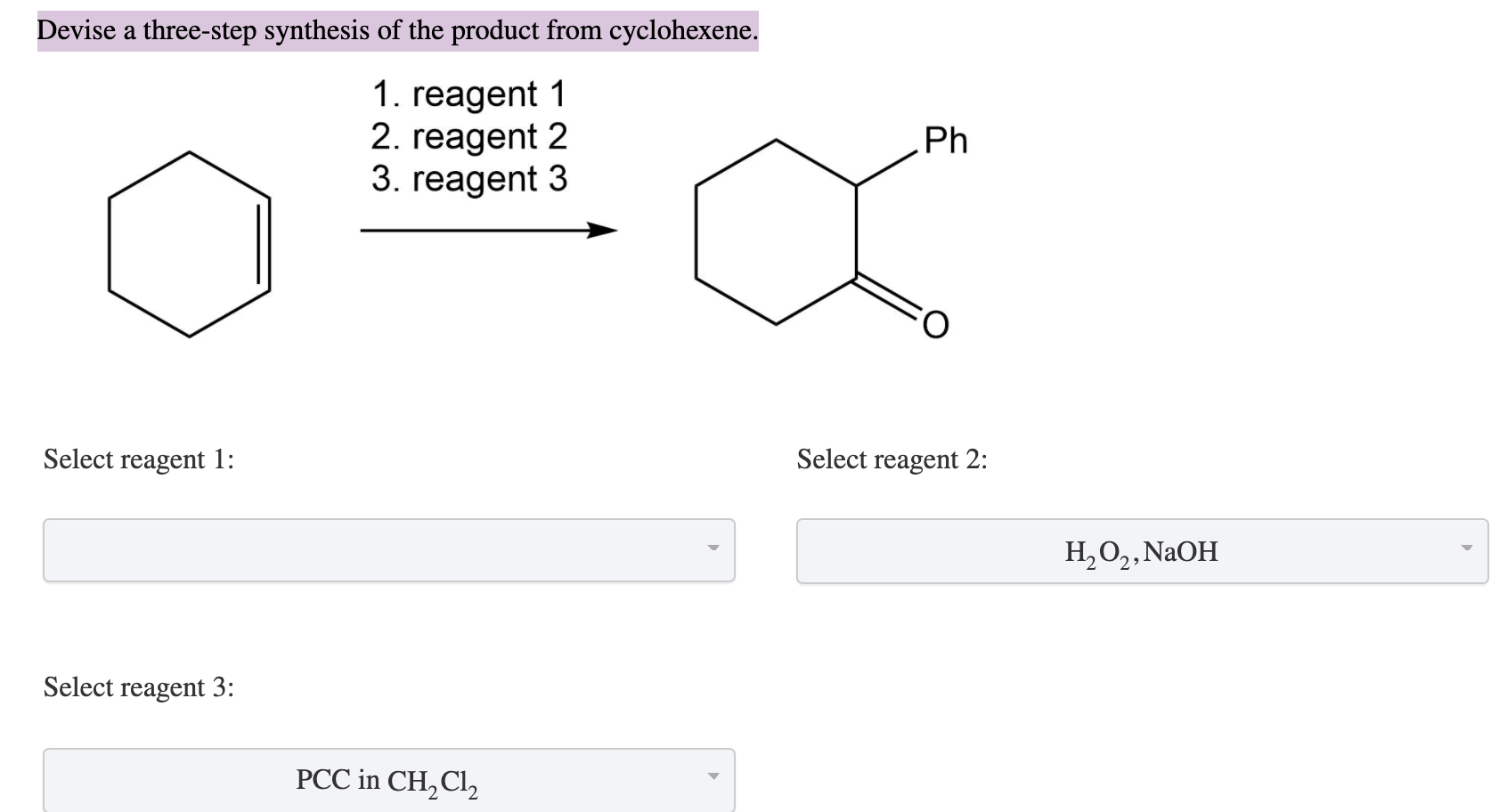 Solved Devise a three‑step synthesis of the product | Chegg.com