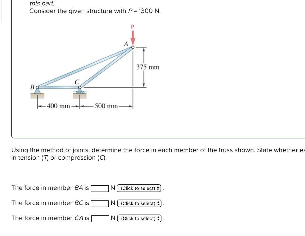 Solved this part. Consider the given structure with P 1300 | Chegg.com