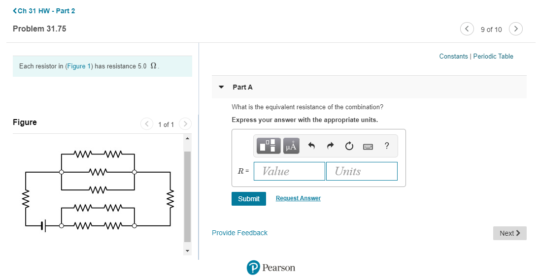 Solved Constants Periodic Table Each resistor in (Figure 1) | Chegg.com