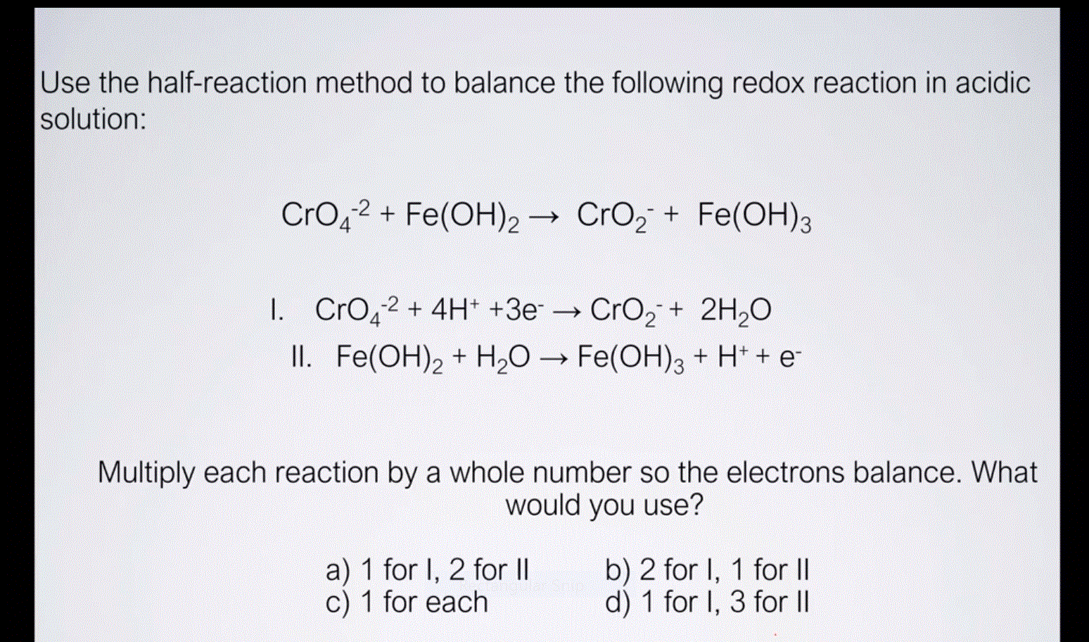 Solved Use the half-reaction method to balance the following | Chegg.com