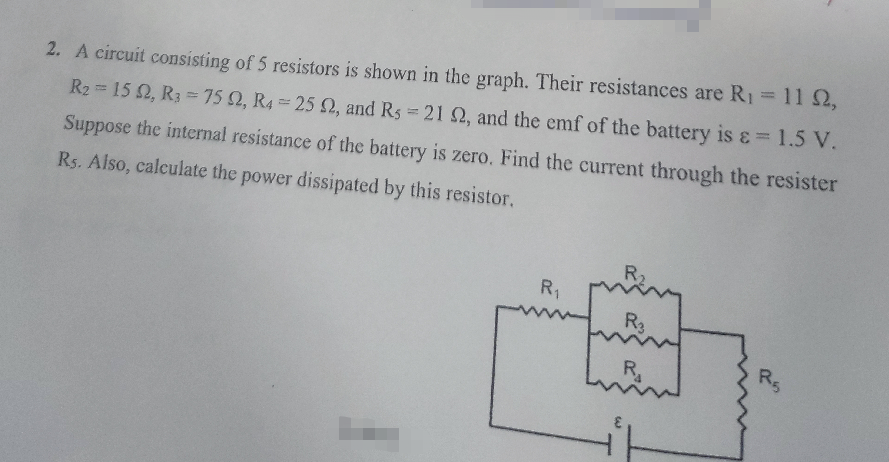 Solved 2. A circuit consisting of 5 resistors is shown in | Chegg.com