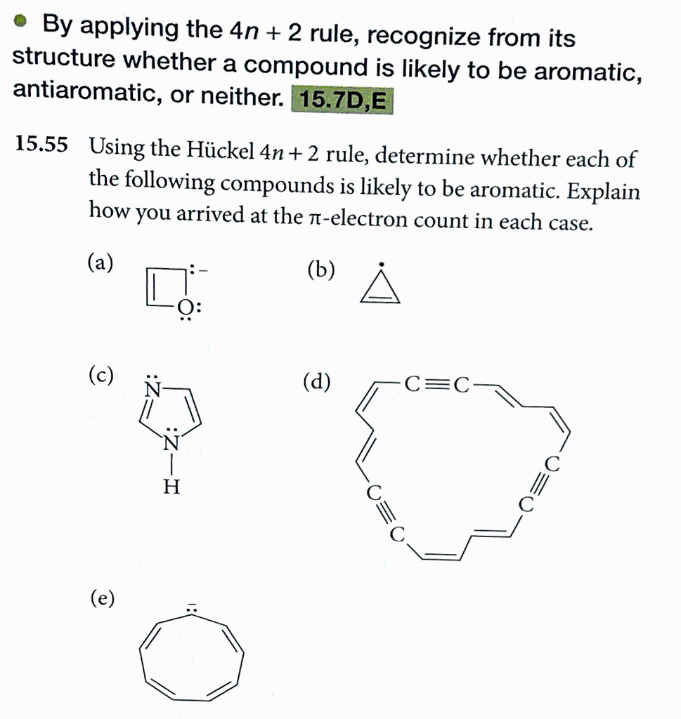 Solved • By applying the 4n + 2 rule, recognize from its | Chegg.com