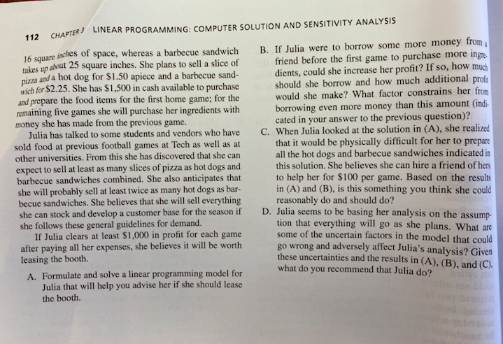 For the chapter 3 case problem Julia’s Food | Chegg.com