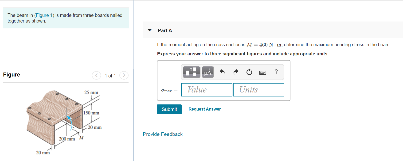 Solved The beam in (Figure 1) is made from three boards | Chegg.com