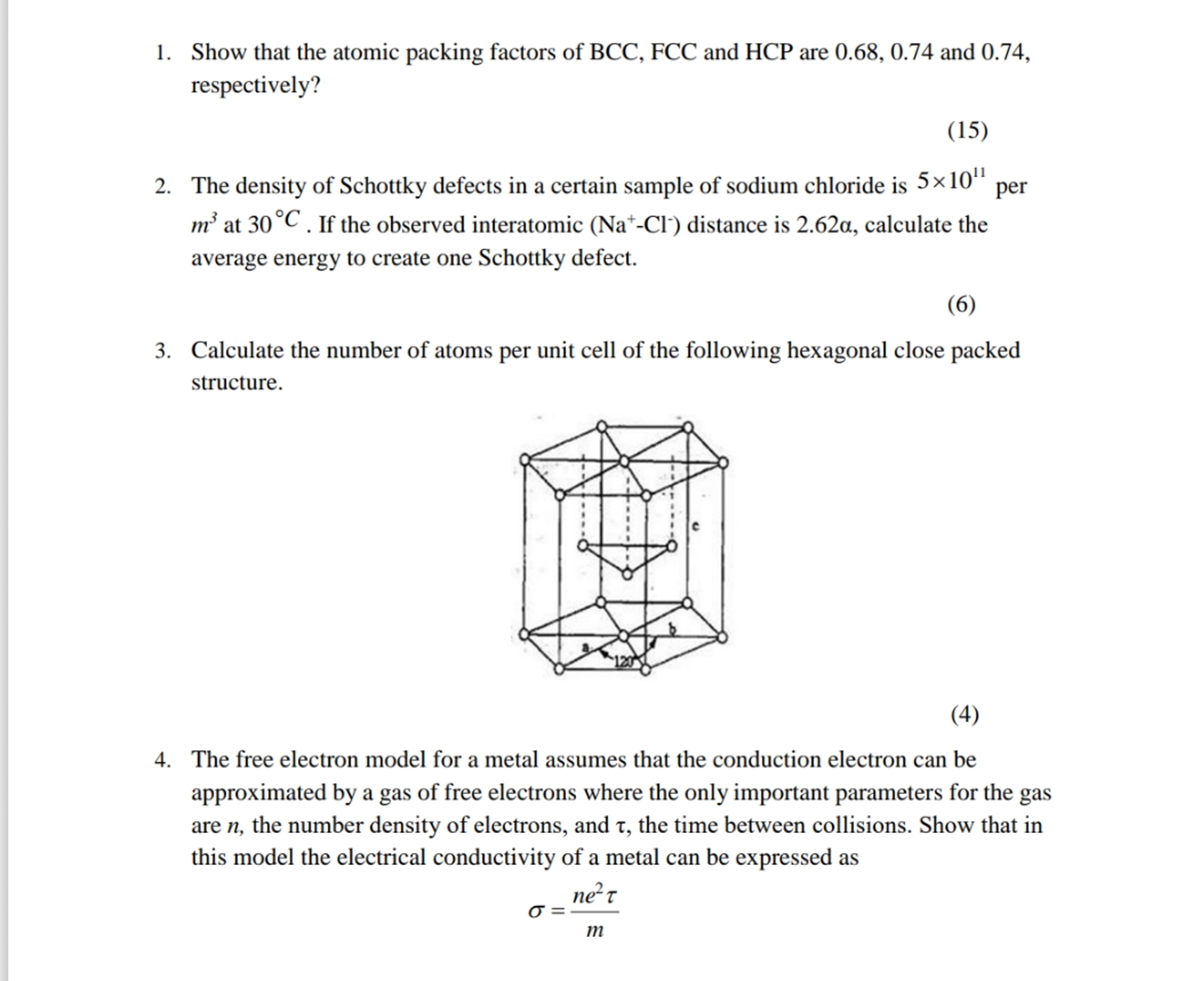Solved Show that the atomic packing factors of BCC, ﻿FCC and | Chegg.com
