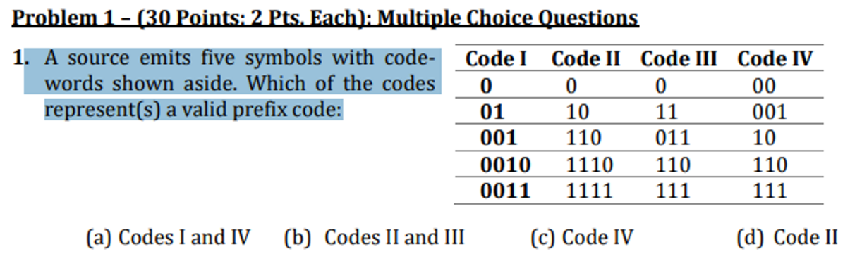 Solved Problem 1 - (30 Points: 2. Pts. Each): Multiple | Chegg.com