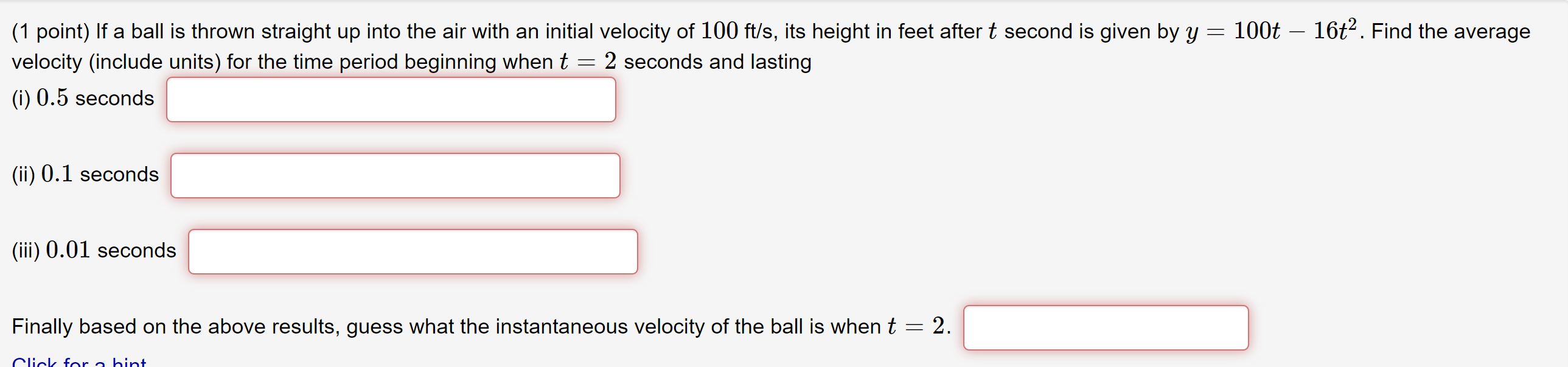 Solved (1 point) If a ball is thrown straight up into the | Chegg.com