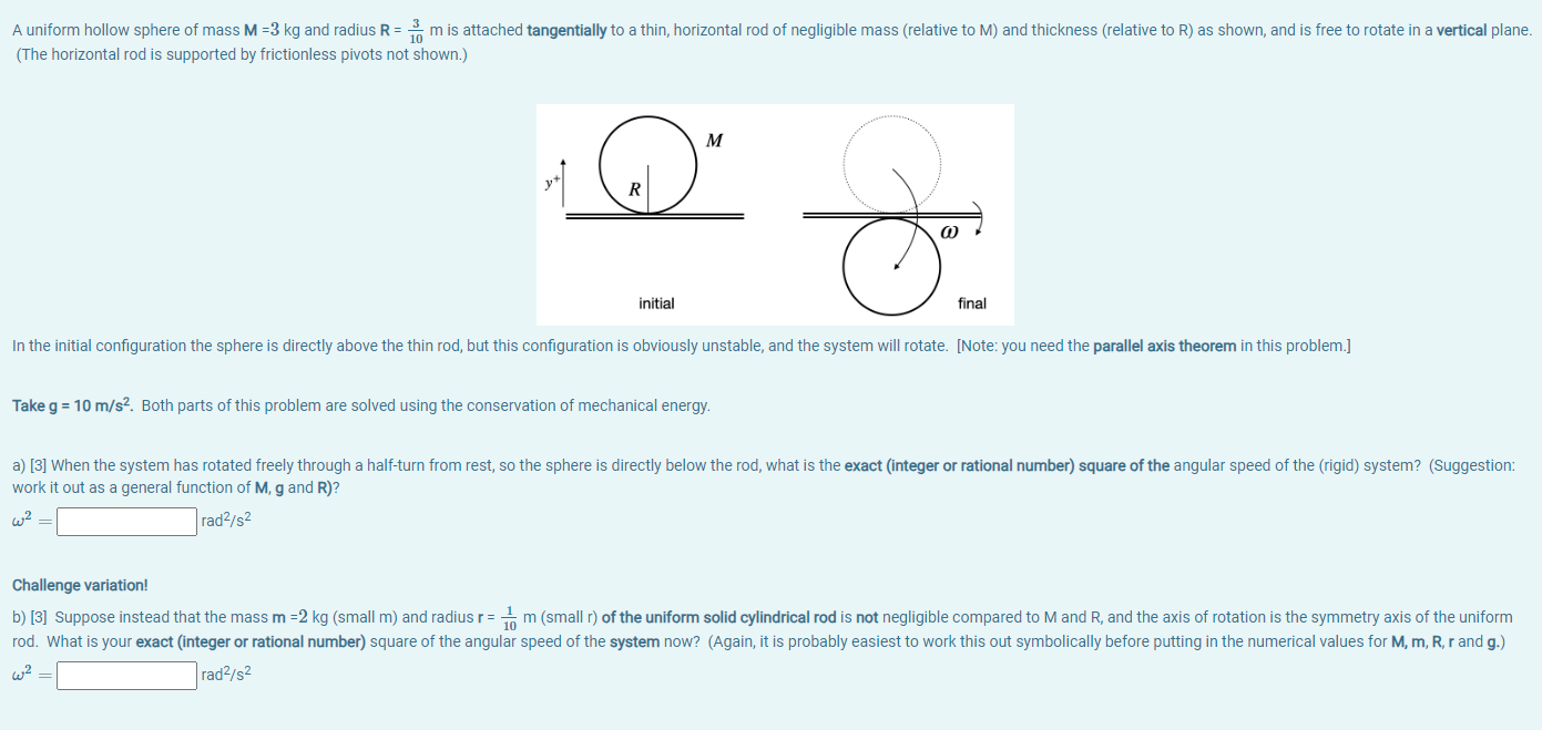 Solved (The horizontal rod is supported by frictionless | Chegg.com
