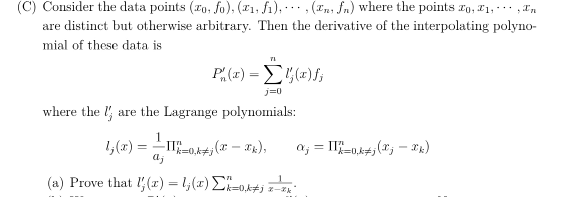 Solved (C) Consider the data points | Chegg.com