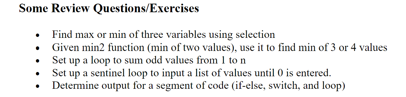 Solved Some Review Questions/Exercises - Find max or min of | Chegg.com