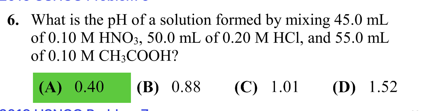 Solved 6. What is the pH of a solution formed by mixing 45.0 | Chegg.com