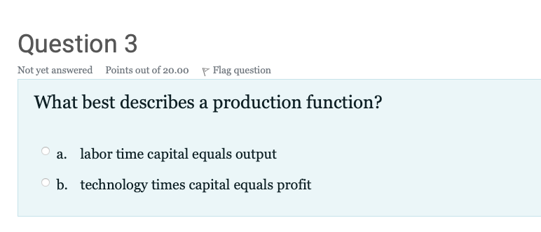 Solved Question 3 Not yet answered Points out of 20.00 P | Chegg.com