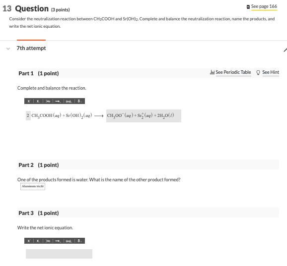 Solved 3 Question (3 points) a See page 166 Consider the | Chegg.com